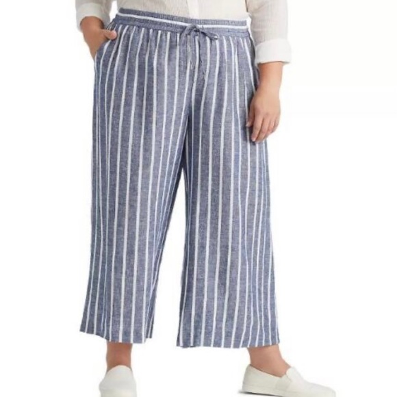 Chaps | Pants & Jumpsuits | Chaps Pants Womens Xl Crop Linen Blend ...